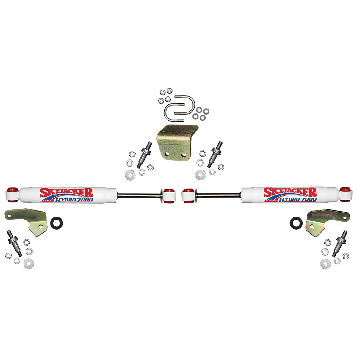 Skyjacker Dual Steering Stabilizer Kit, white with red boots — Rocky ...